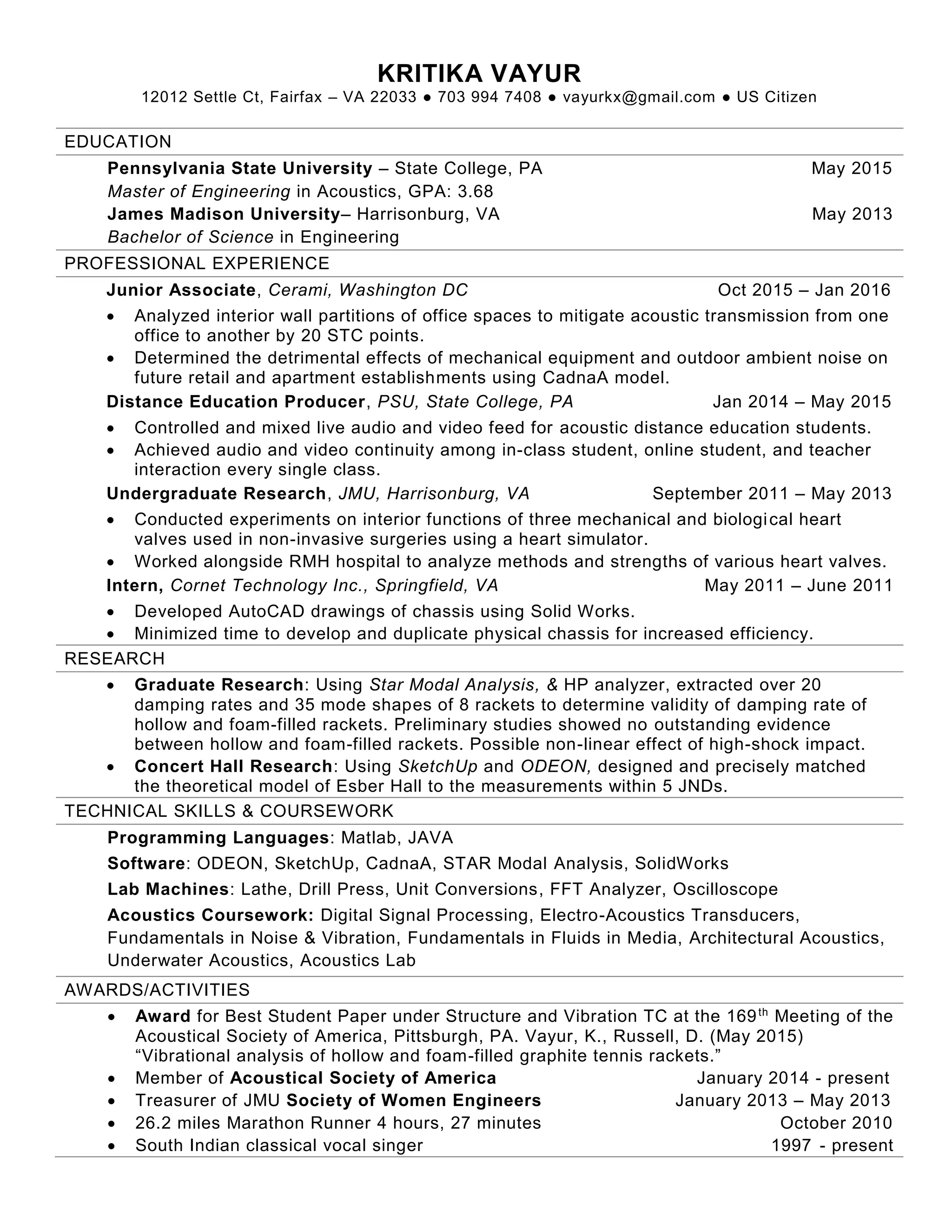 KritikavayurResume_May 5th | PDF