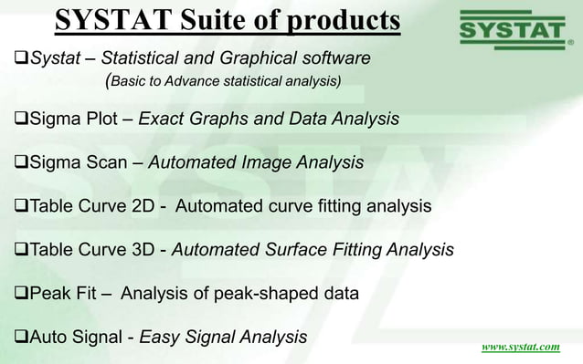 Systat 13 Training ppt | PPTX