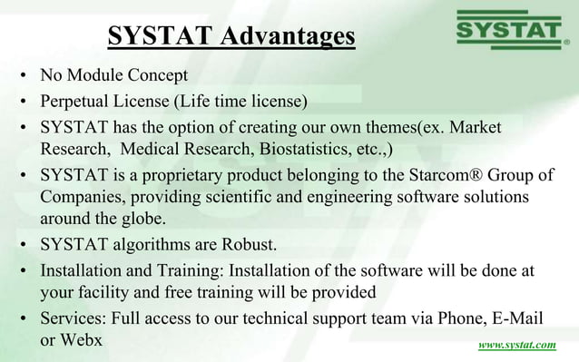 Systat 13 Training ppt | PPTX