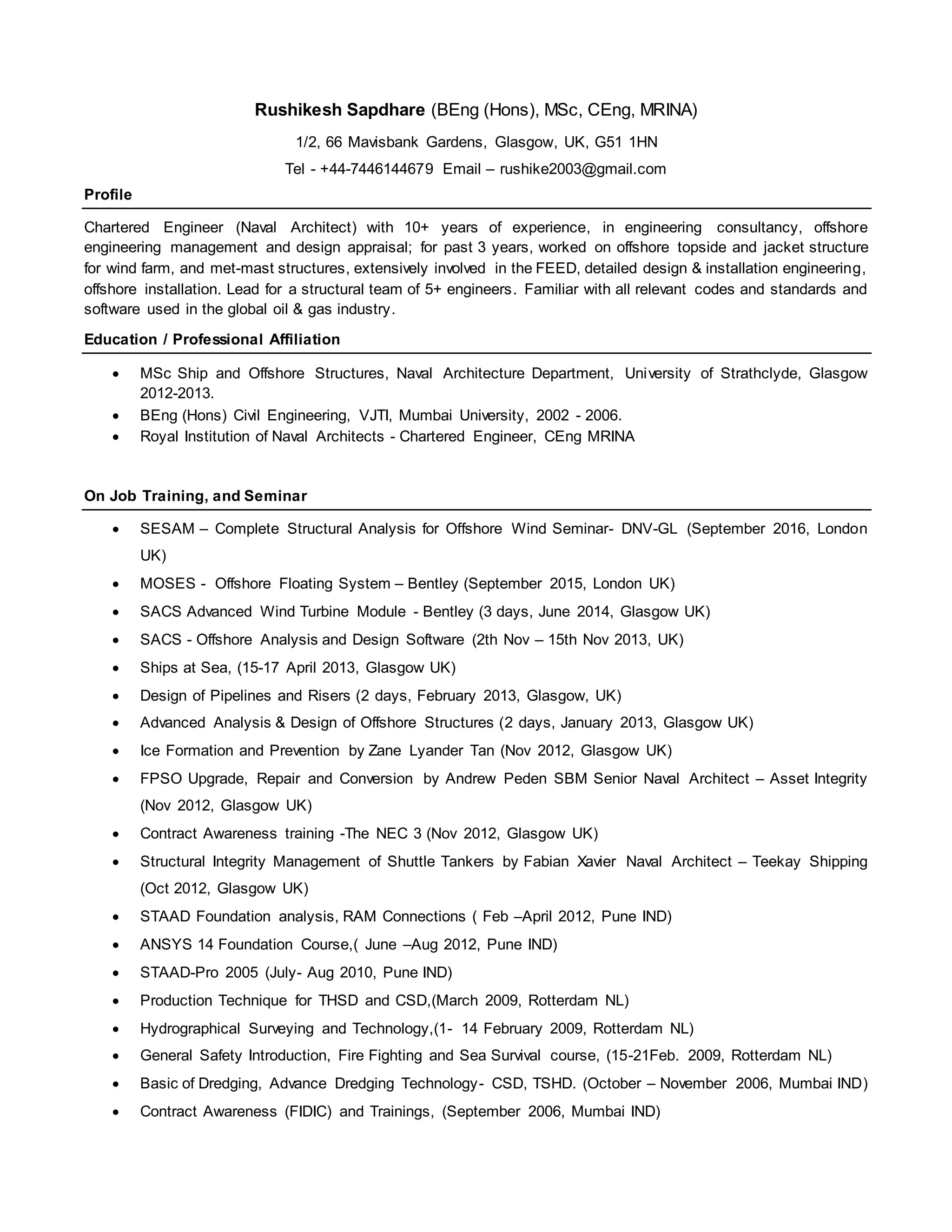 Rushikesh CV | DOCX | Civil Engineering Industry | Industries
