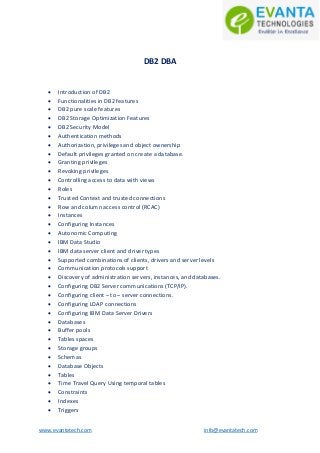 IBM DB2 Online Training -DB2 Training Online