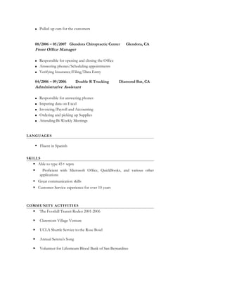 Valarie's 2016 Resume