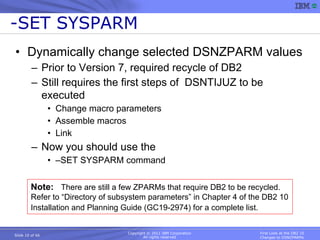 A First Look at the DB2 10 DSNZPARM Changes | PDF