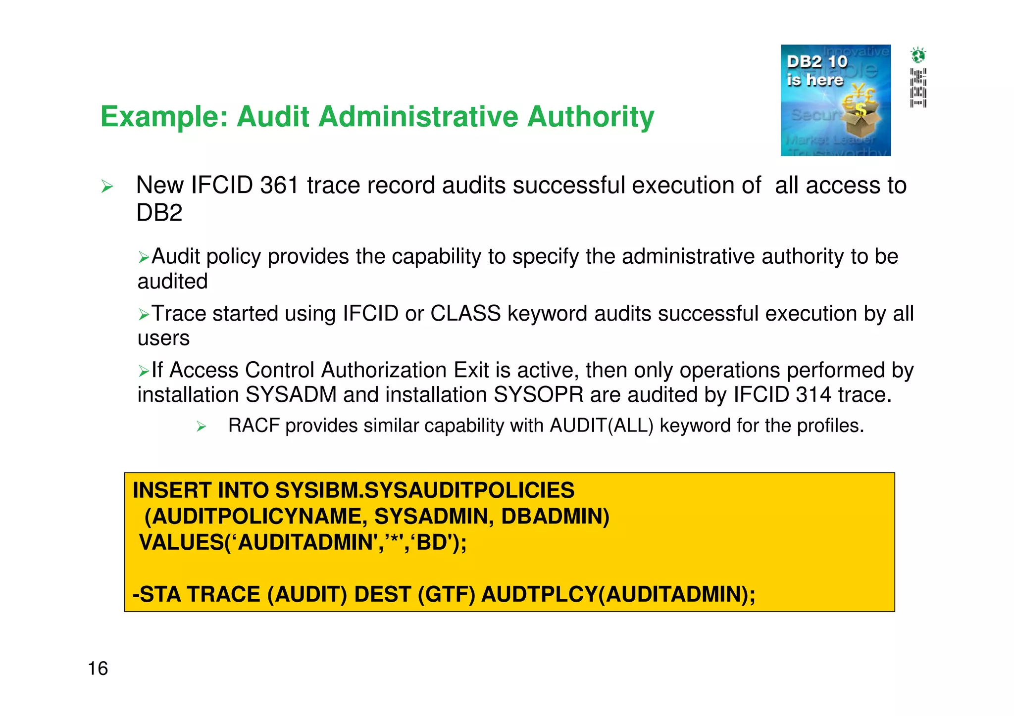 DB2 10 Security Enhancements | PDF