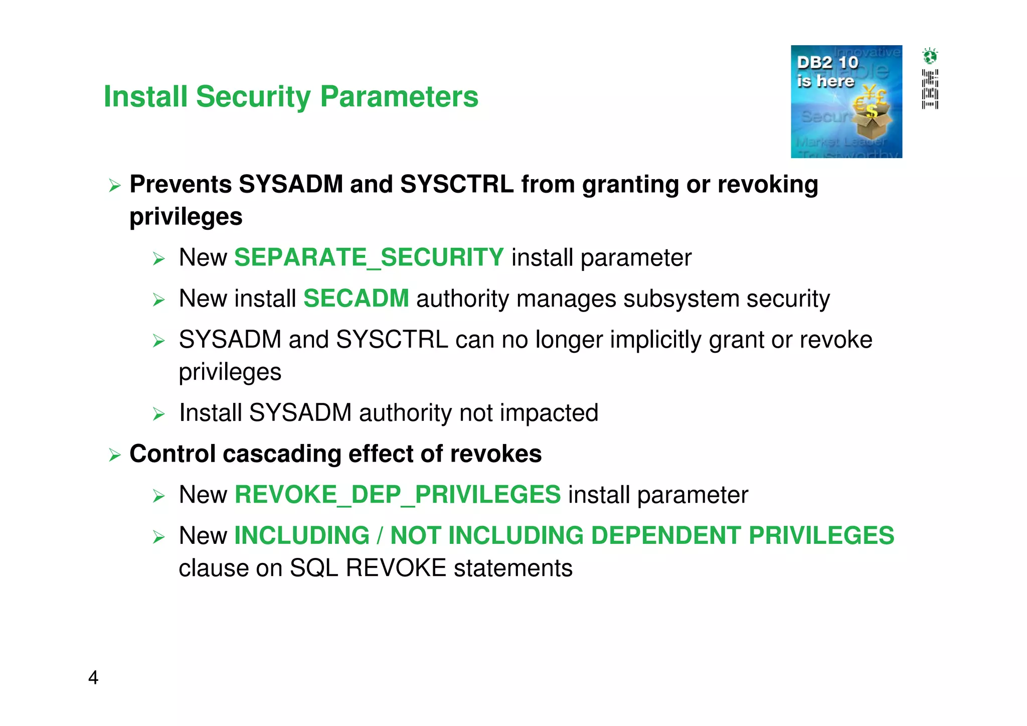 DB2 10 Security Enhancements | PDF