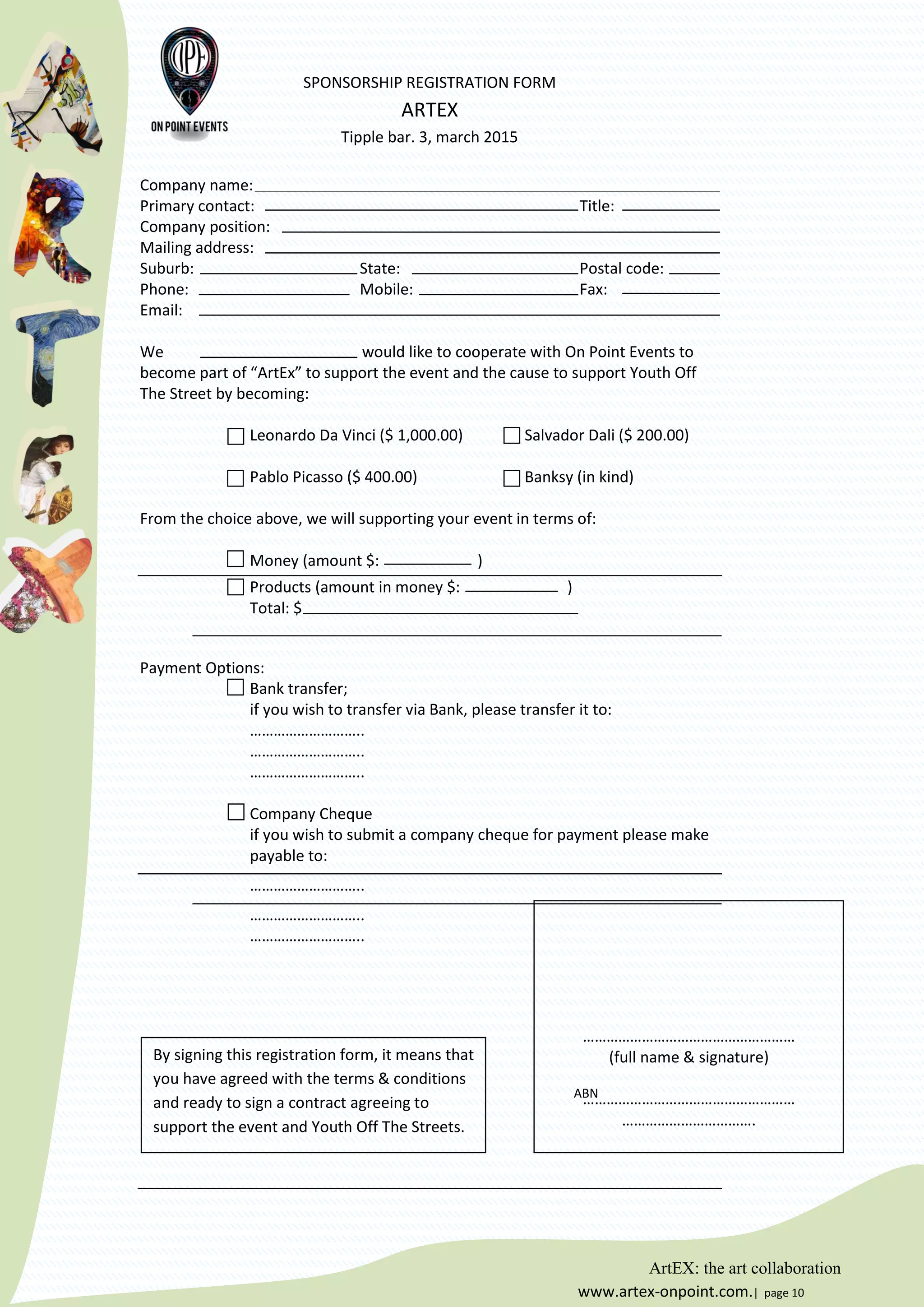 sponsorship proposal final ArtEx | PDF