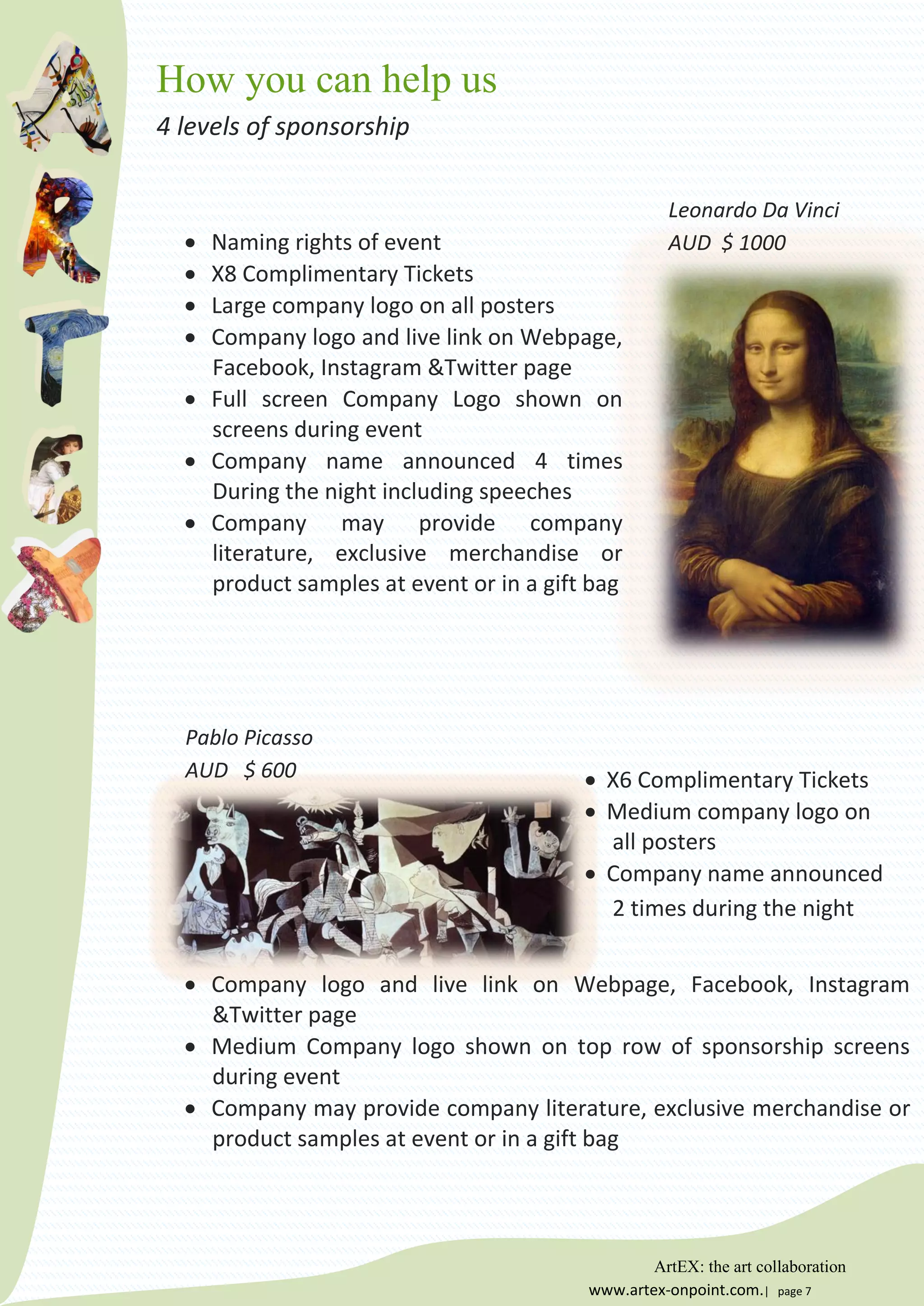 sponsorship proposal final ArtEx | PDF