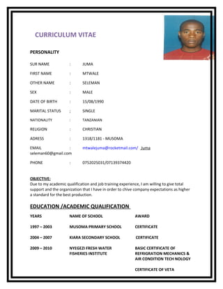 CURRICULUM VITAE mtwale | DOC