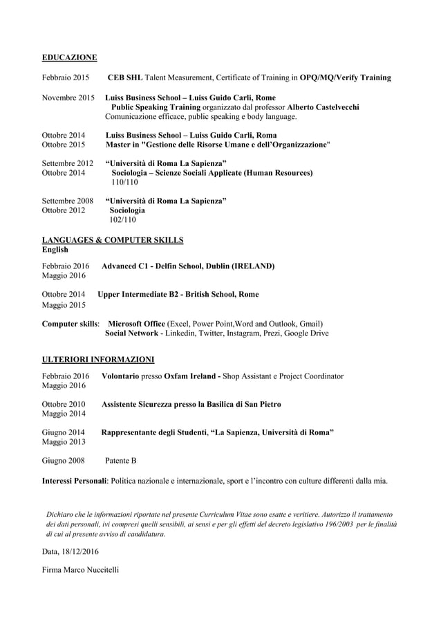 CV MARCO NUCCITELLI | PDF