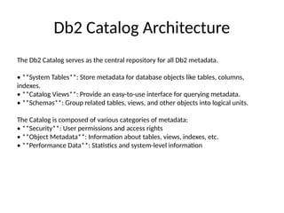 Db2 Catalog Components: From Developer's View | PPTX