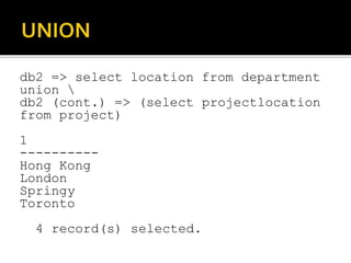 DB2 Basic Commands - UDB | PPTX