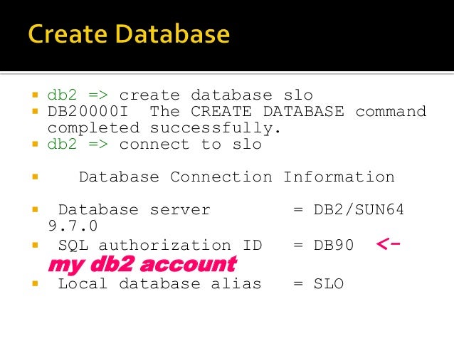 DB2 Basic Commands - UDB DB2 Basic Commands - UDB