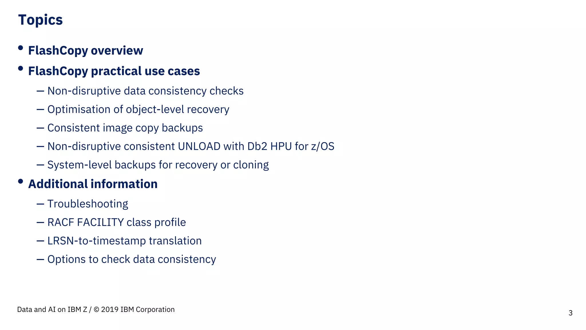 Db2 for z/OS and FlashCopy - Practical use cases (June 2019 Edition) | PDF