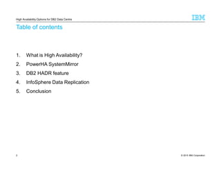 High Availability Options for DB2 Data Centre | PDF