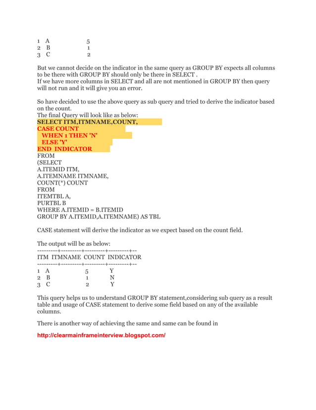 Db2 interview question on sql query.Explains GROUP BY and CASE ...