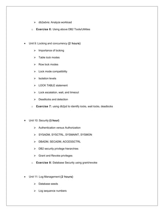 IBM DB2 LUW/UDB DBA Training by www.etraining.guru