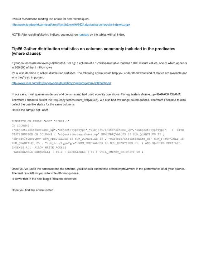 Db2 performance tuning for dummies | PDF