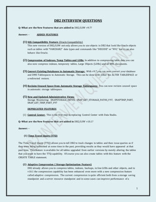 Db2 Important questions to read | PDF