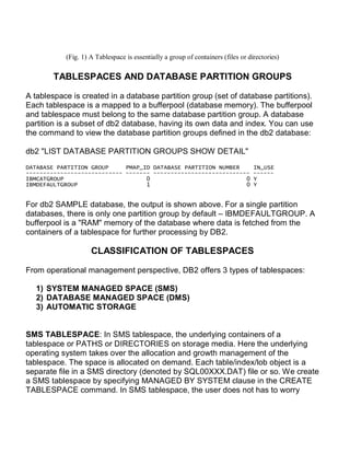 DB2 TABLESPACES | PDF