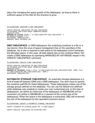 DB2 TABLESPACES | PDF