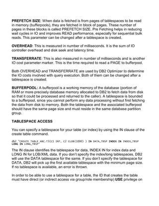 DB2 TABLESPACES | PDF