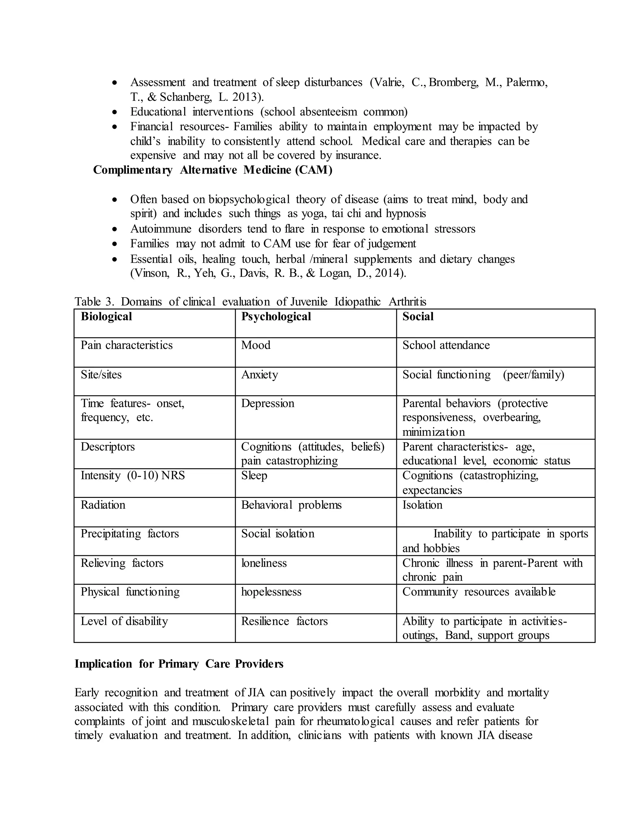 JIA clinical practice guidelines | DOCX