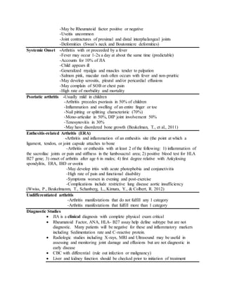 JIA clinical practice guidelines | DOCX