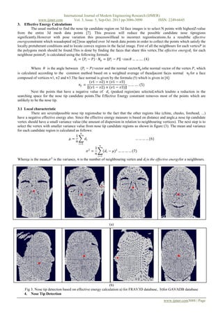 Nose Tip Detection Using Shape index and Energy Effective for 3d Face Recognition | PDF