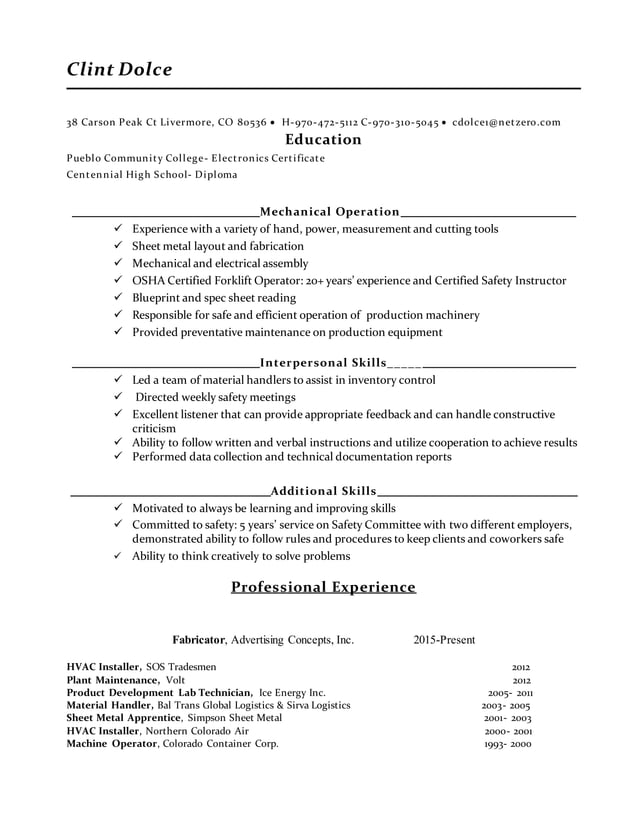 ClintDolceResume II | DOCX