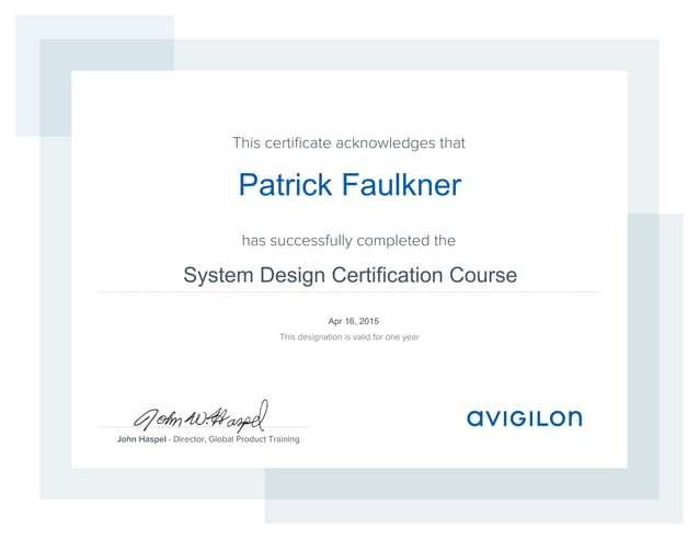 Avigilon System Design Certification Course | PDF