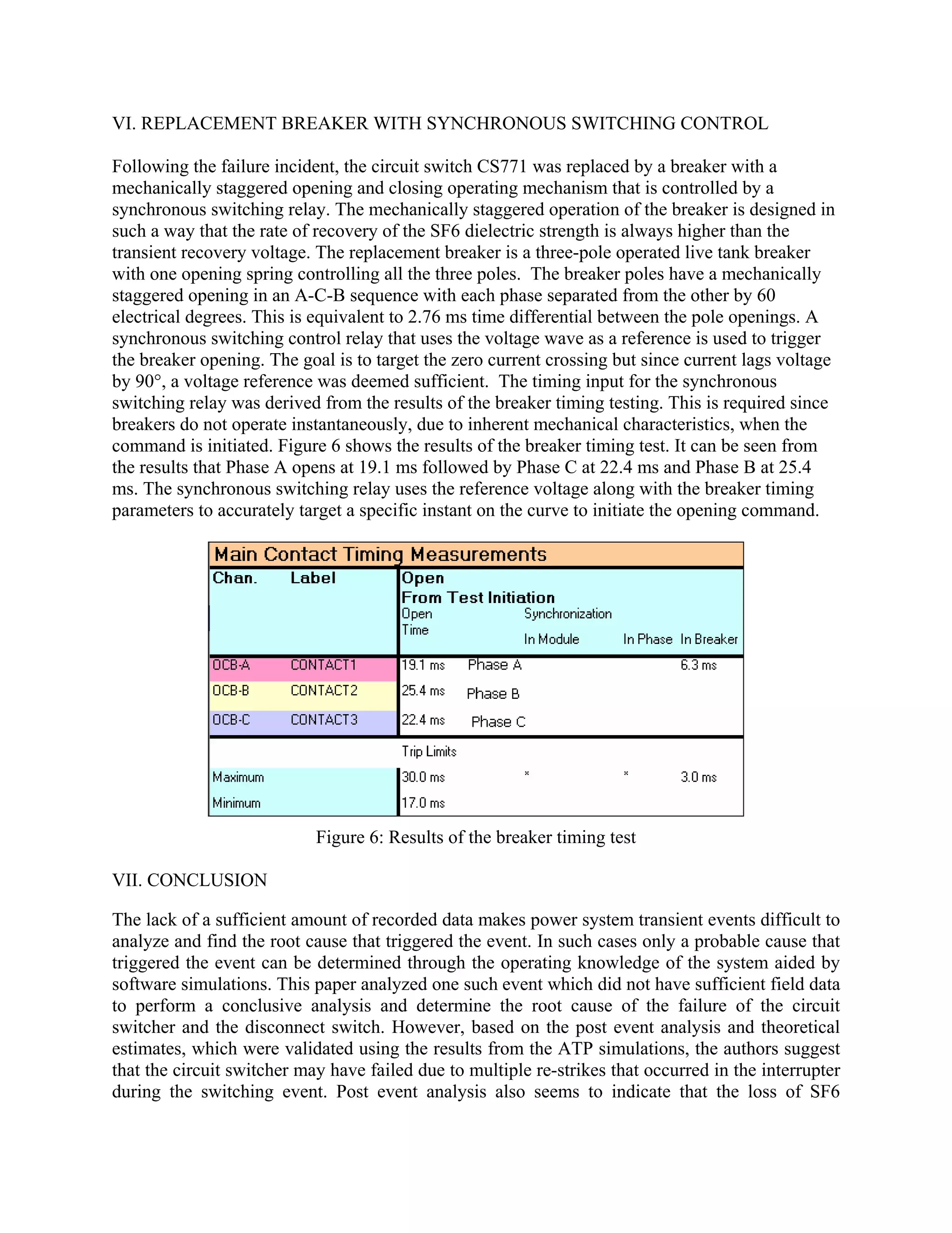 Catastrophic failure of system equipment during switching of 115kV ...