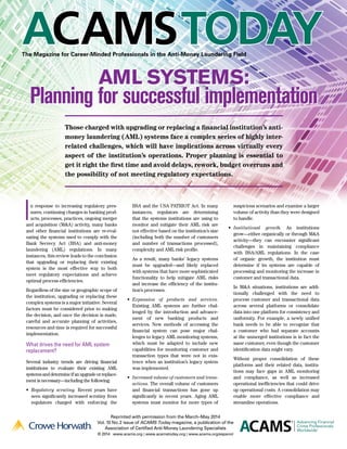 Crowe-ACAMS AML System Planning | PDF