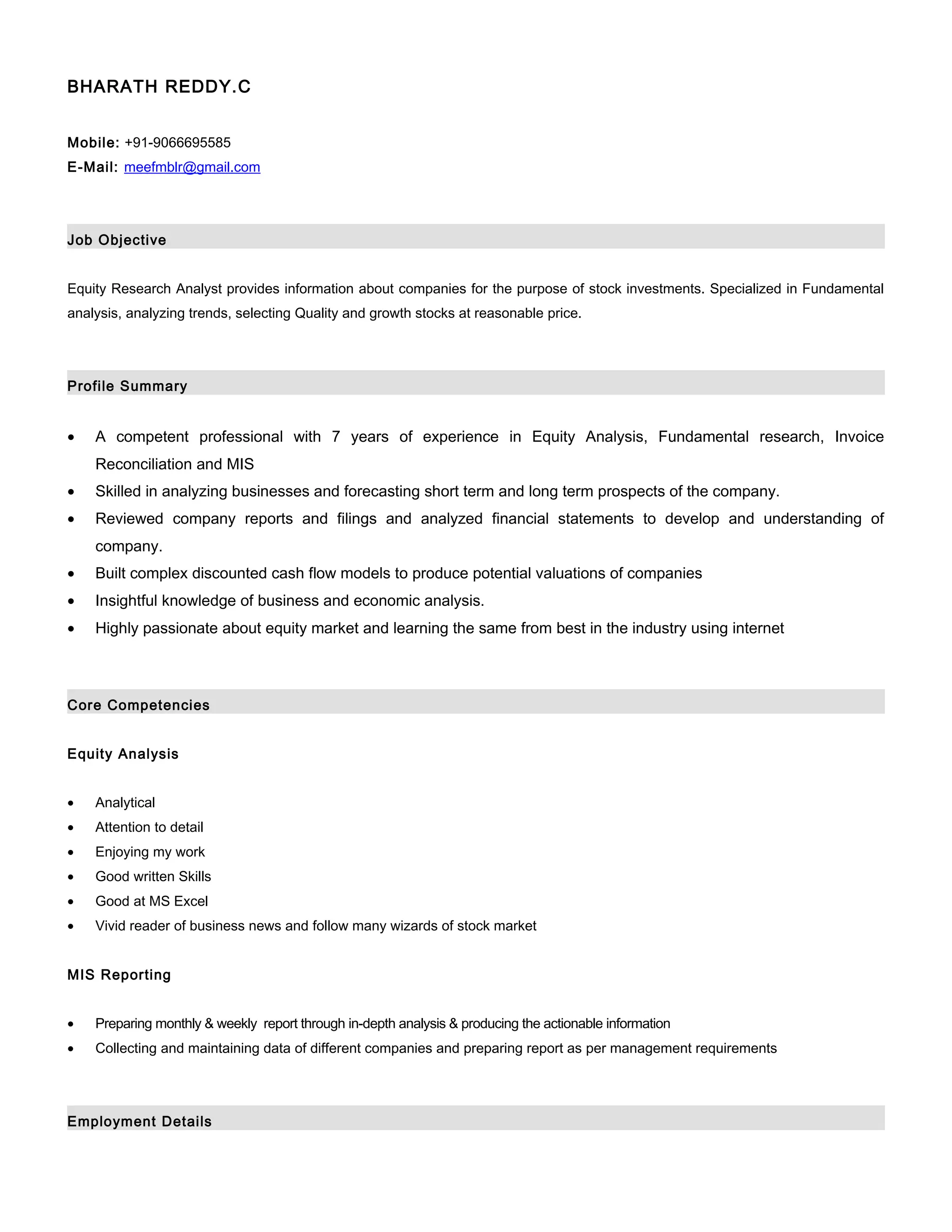 Resume -Bharath EN | DOC