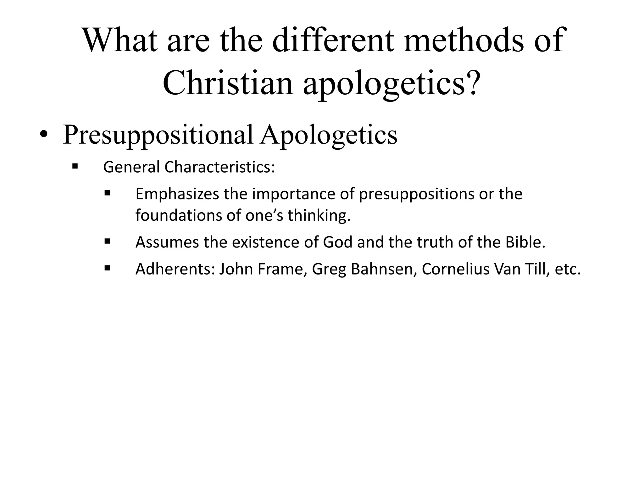 TH 324 - Db3 overview of apologetics | PPT