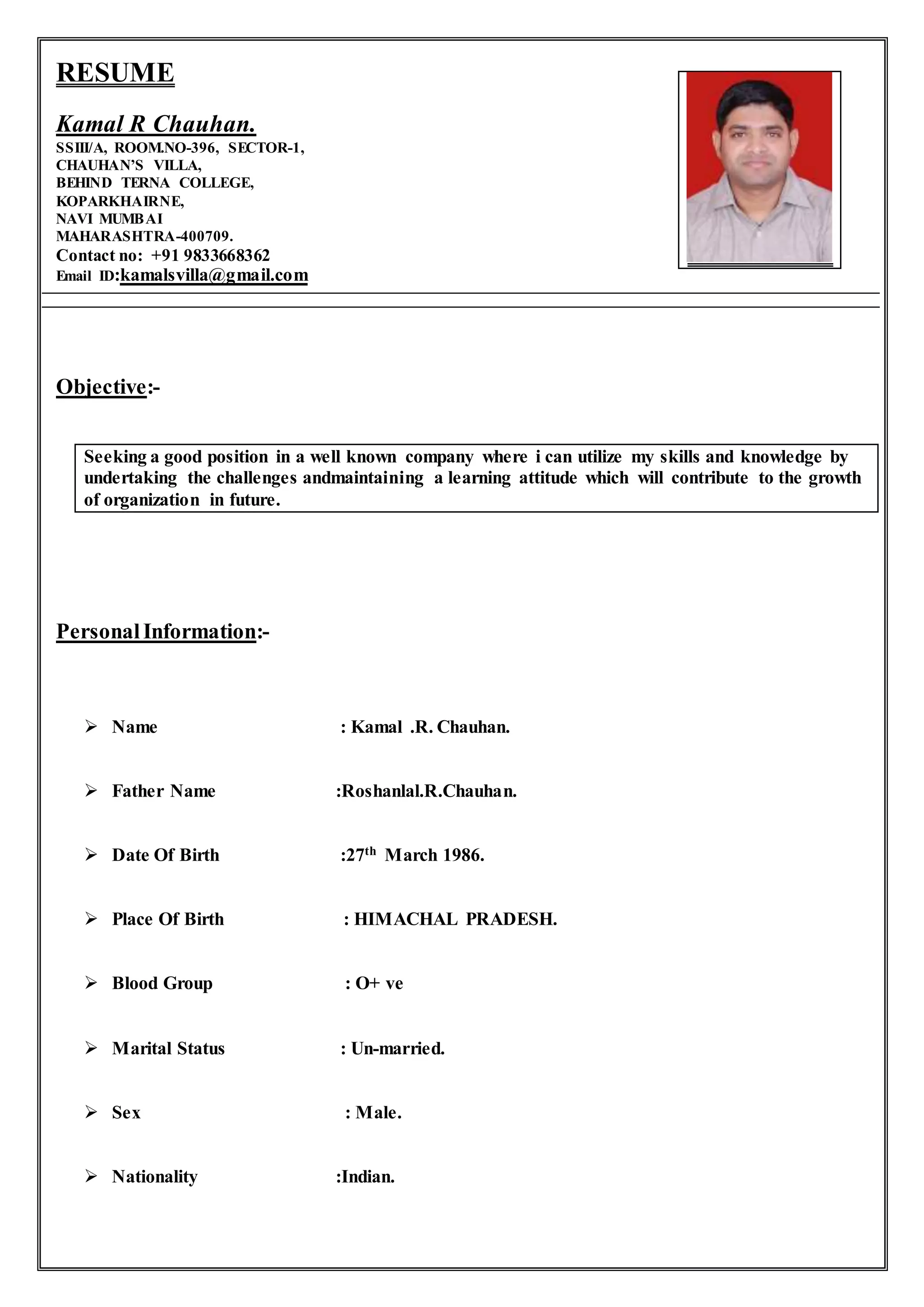 KAMAL RESUME | DOCX