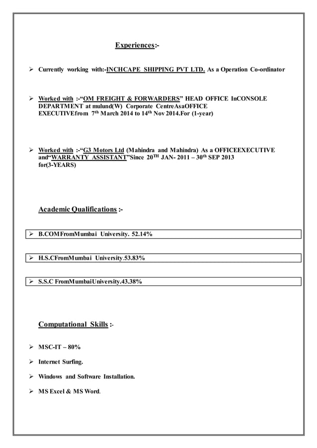 KAMAL RESUME | DOCX | Business | Business and Finance