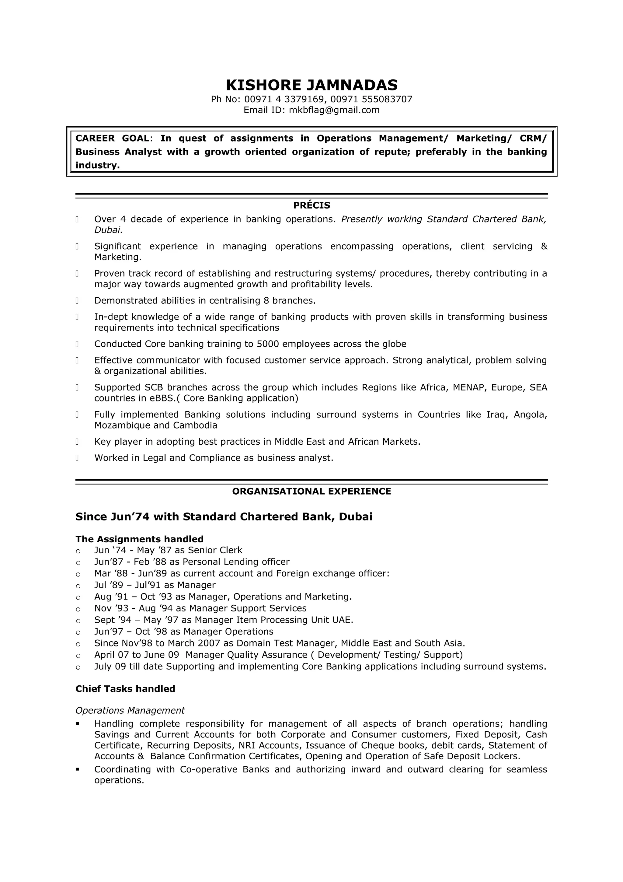 Kishore's Cv version 1.7 | DOC