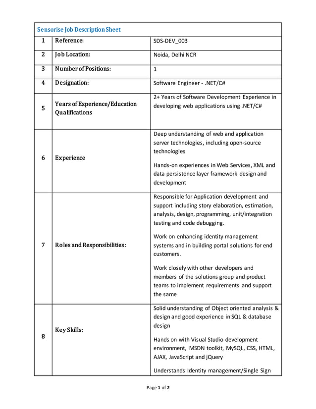 JD_MS_Developer | PDF