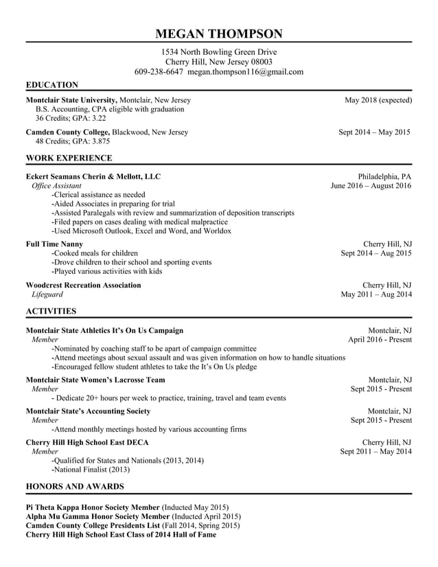Megan Thompson Resume | DOC