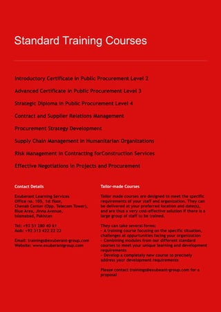 3. Procurement Training and Certification Brochure 2015 | PDF
