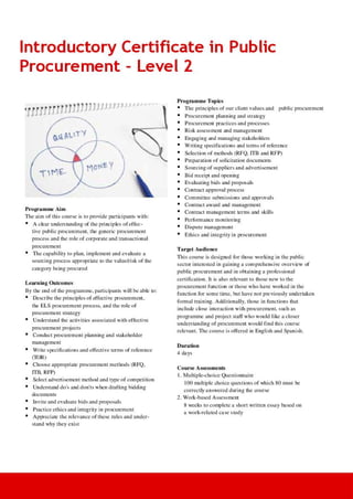 3. Procurement Training and Certification Brochure 2015 | PDF