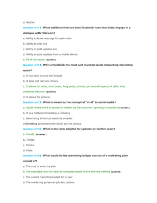 Social Media Marketing Test Answers Upwork _oDesk_ | PDF