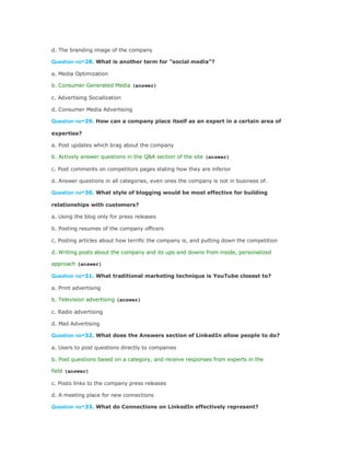 Social Media Marketing Test Answers Upwork _oDesk_ | PDF