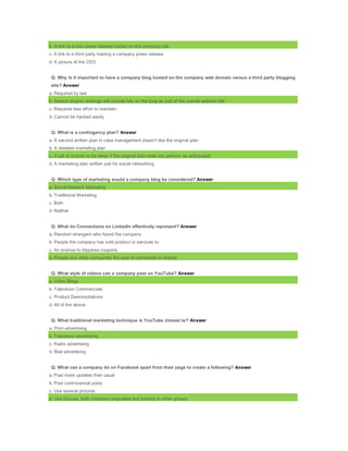 Social Media Marketing Test Answers Upwork _oDesk_ | PDF