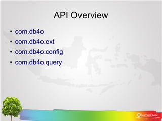 First Glance. (db4o - Object Oriented Database) | PPT