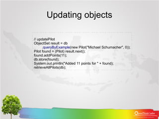First Steps. (db4o - Object Oriented Database) | PDF | Databases | Computer Software and ...