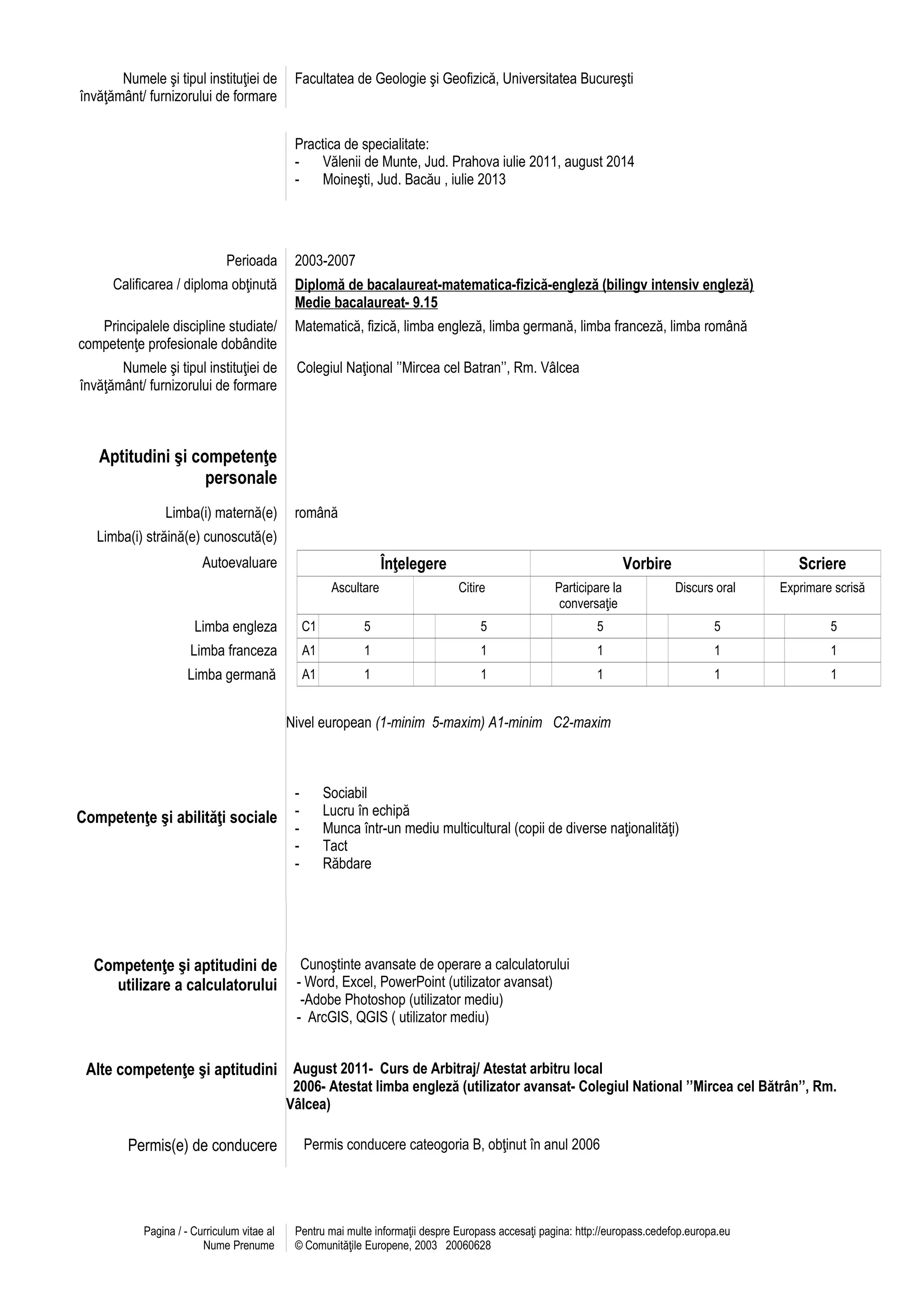 Marinescu Alexandru CV RO | DOC