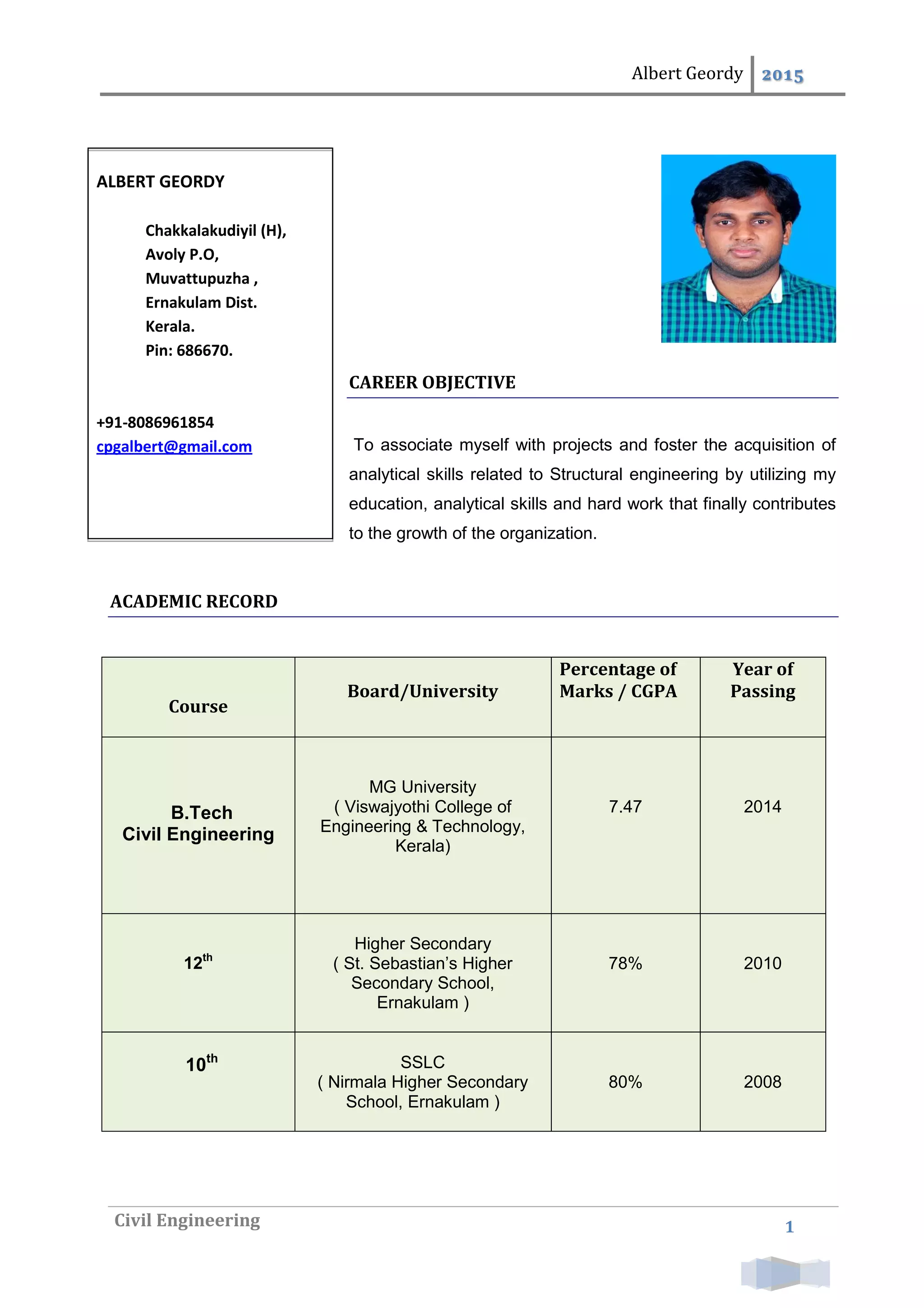 Resume - Albert Geordy | PDF