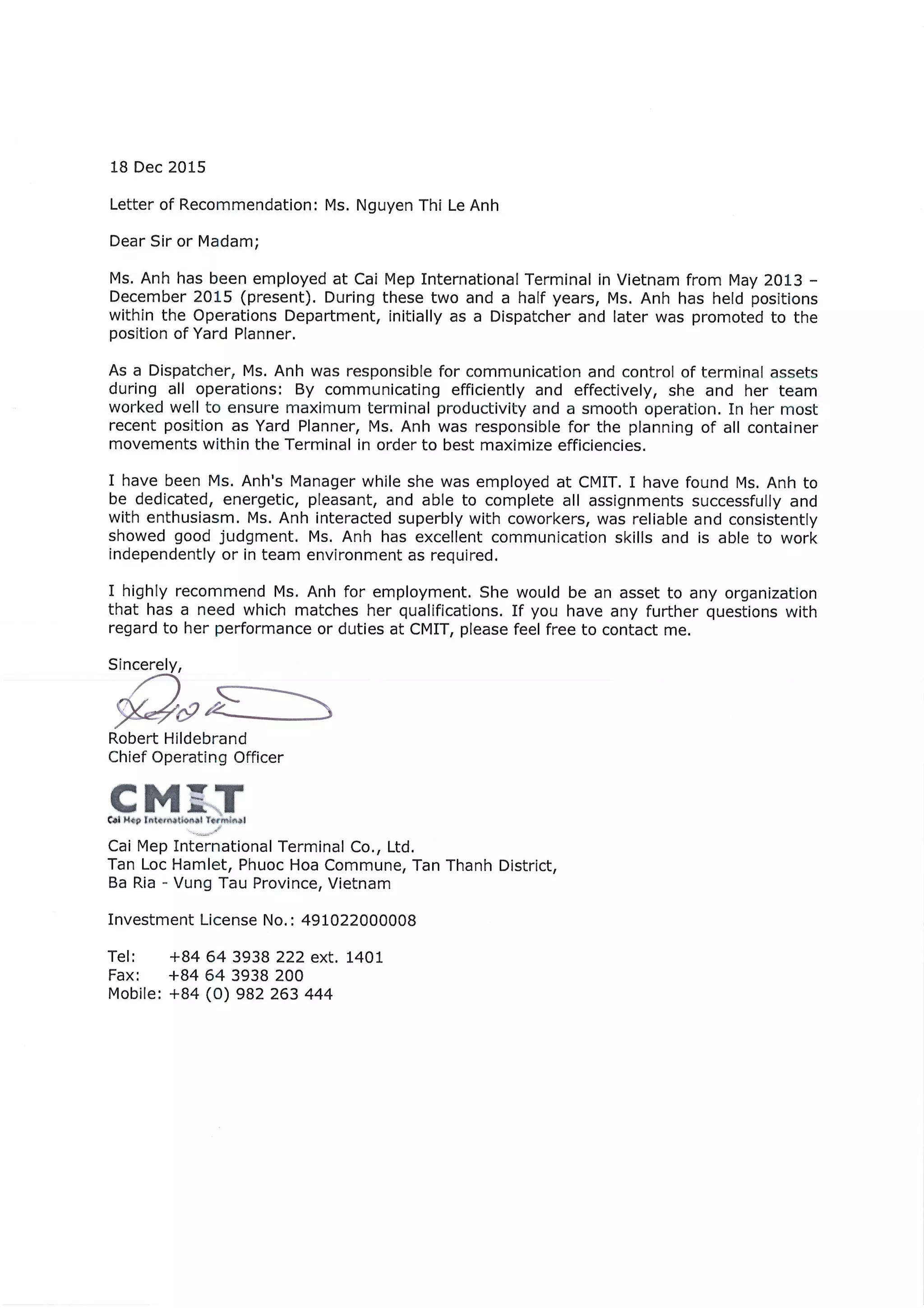 Employer Reference Letter | PDF