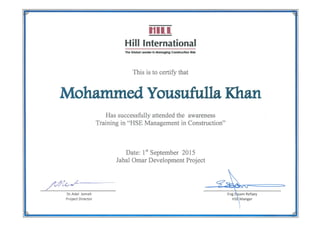 HSE CERTIFICATE | PDF